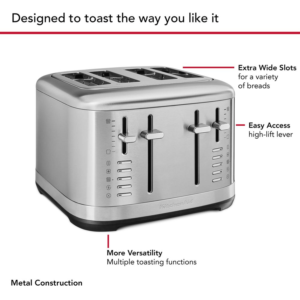 4 Slice Toaster - Brushed Stainless Steel | KitchenAid CA